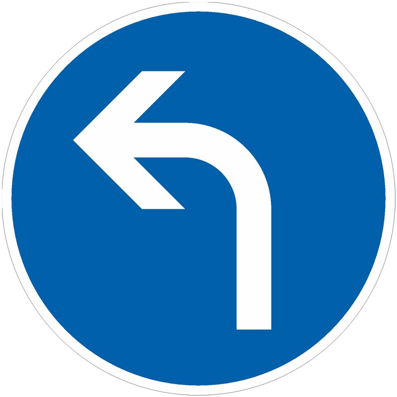 Verkehrszeichen 209-10 Vorgeschriebene Fahrtrichtung links