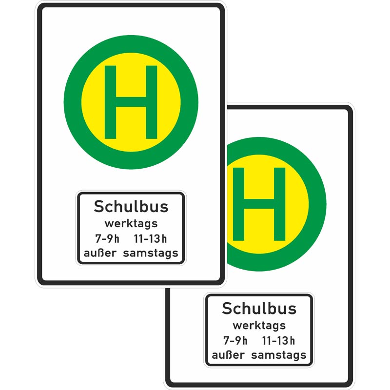 Verkehrszeichen 224-41 Schulbushaltestelle doppelseitig