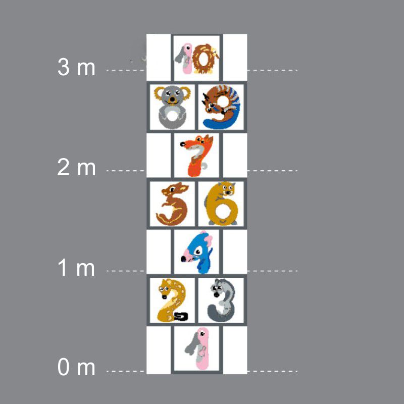 DecoMark® Hüpfspiel Himmel & Hölle – Tiere