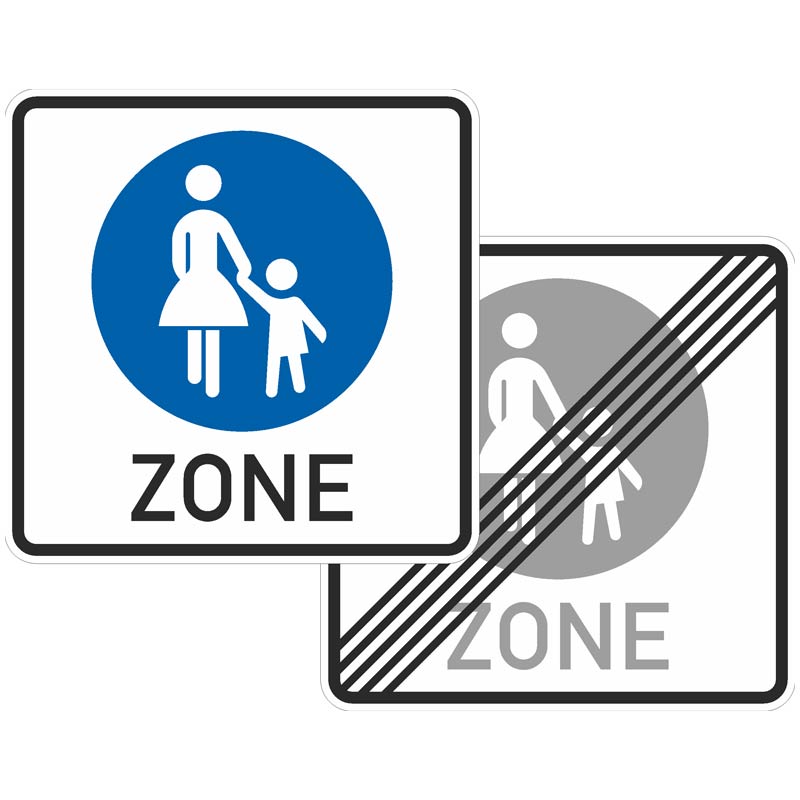 Verkehrszeichen 242.1 Beginn einer Fußgängerzone