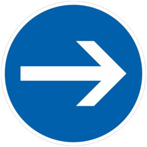 Verkehrszeichen 222 Vorgeschriebene Vorbeifahrt rechts vorbei