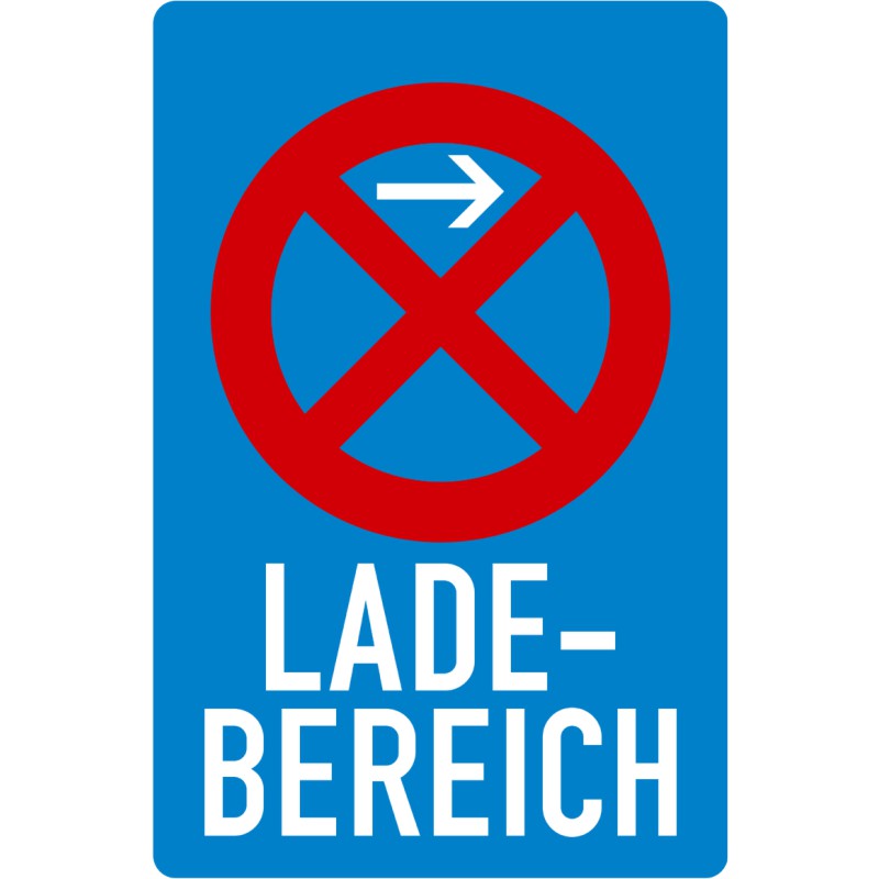 Verkehrszeichen 230-21 Ladebereich Anfang, Aufstellung links