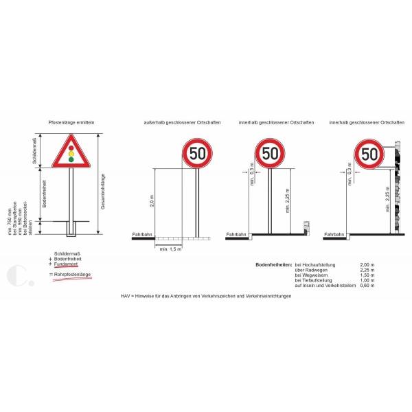 Robuste Rohrpfosten für Verkehrszeichen und Schilder › Strassenausstatter